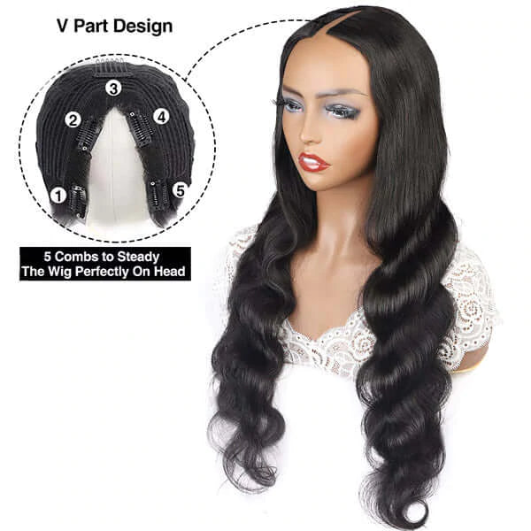 V Part Wig Human Hair, Thin part Wig – OneMoreHair