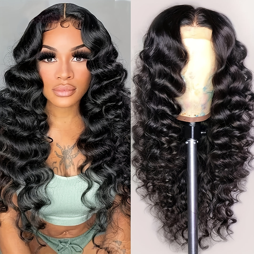 Loose Deep Wave 13x4 Transparent Lace Front Wig Deep Loose Wave Human ...