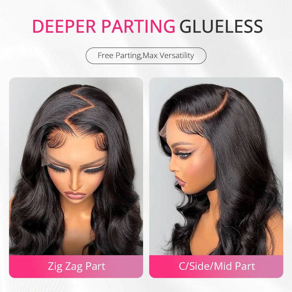 13x6 HD Lace Front Wig Glueless Body Wave Wig Pre Plucked Real HD Lace ...