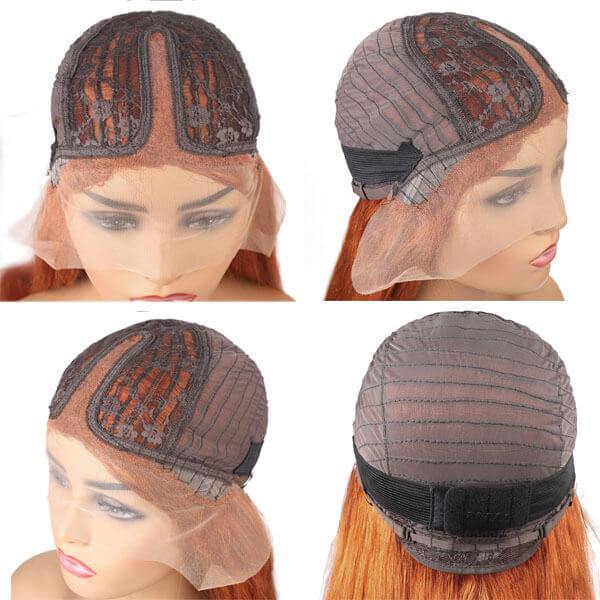 Human Hair Ginger Lace Front Wig Curly Hair Middle Part Wig – OneMoreHair