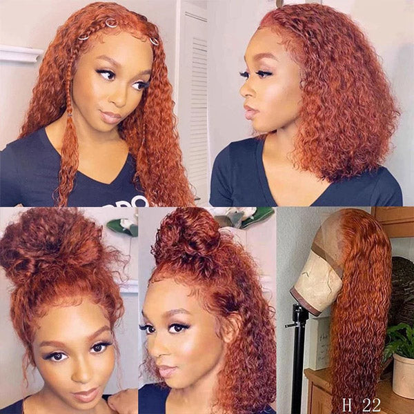 Human Hair Ginger Lace Front Wig Curly Hair Middle Part Wig – OneMoreHair