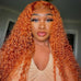 Human Hair Ginger Lace Front Wig Curly Hair Middle Part Wig – OneMoreHair