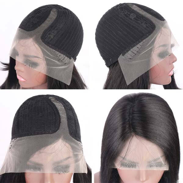 Stright Hair Wig Short Bob Wig Side Part Lace Front Human Hair Wigs ...